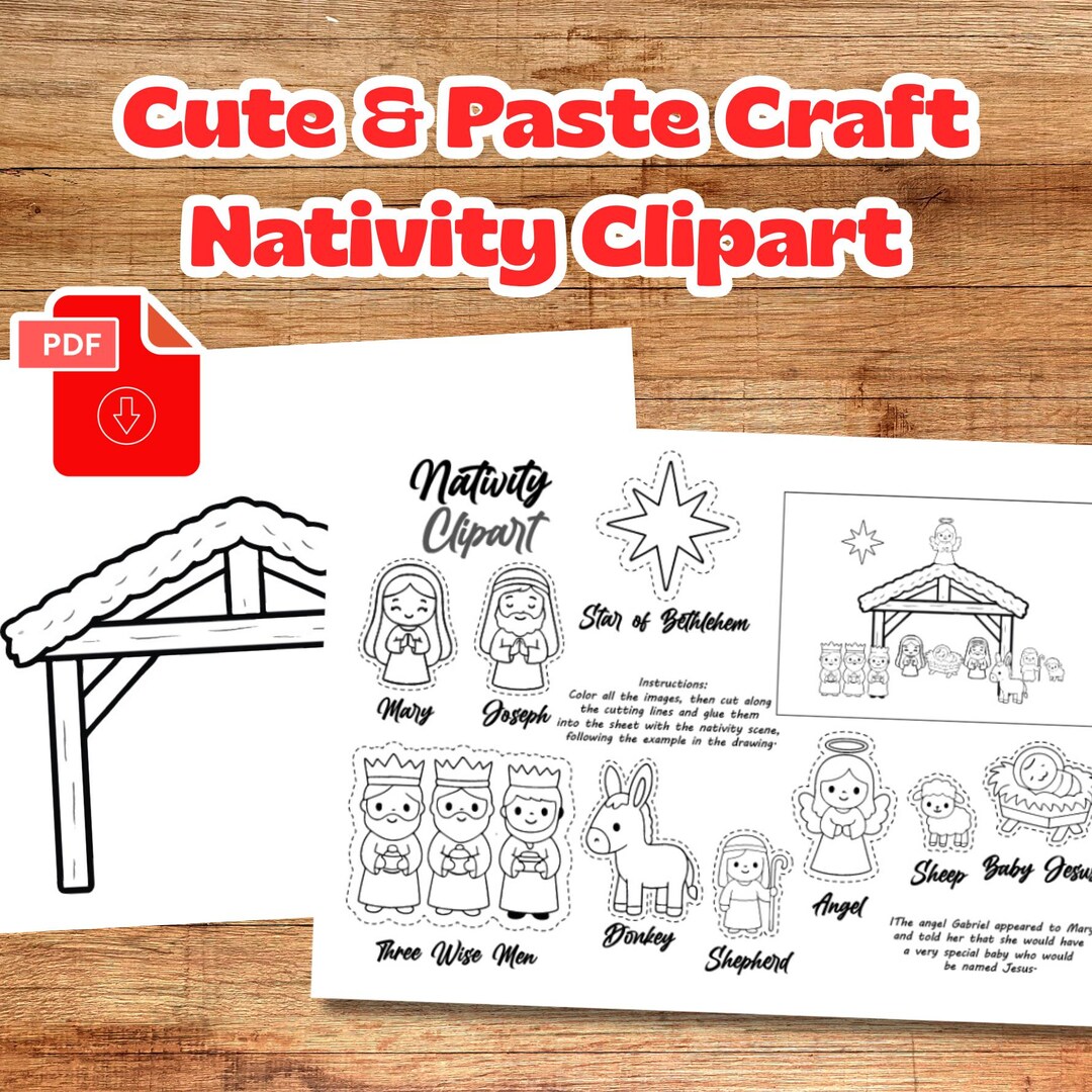 Printable Activity Christmas Nativity Cut and Paste Craft – Cut, Glue ...