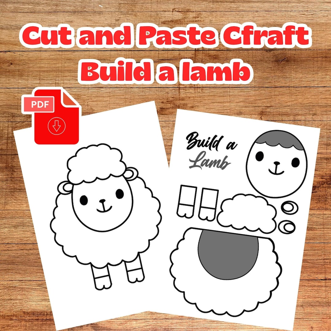 Nativity Sheep Cut and Paste Craft for Kids – Cut, Glue, Assemble ...