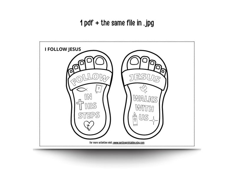 Follow Jesus Sandal Craft for Kids Printable | Christian Coloring Craft ...