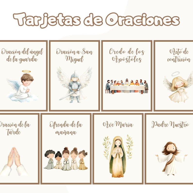 Tarjetas de Oración Católicas para Niños | Digital Imprimible | Primera ...
