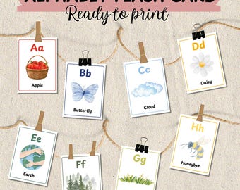 Nature Alphabet Flashcards A-Z | Printable ABC Cards for Kids ...