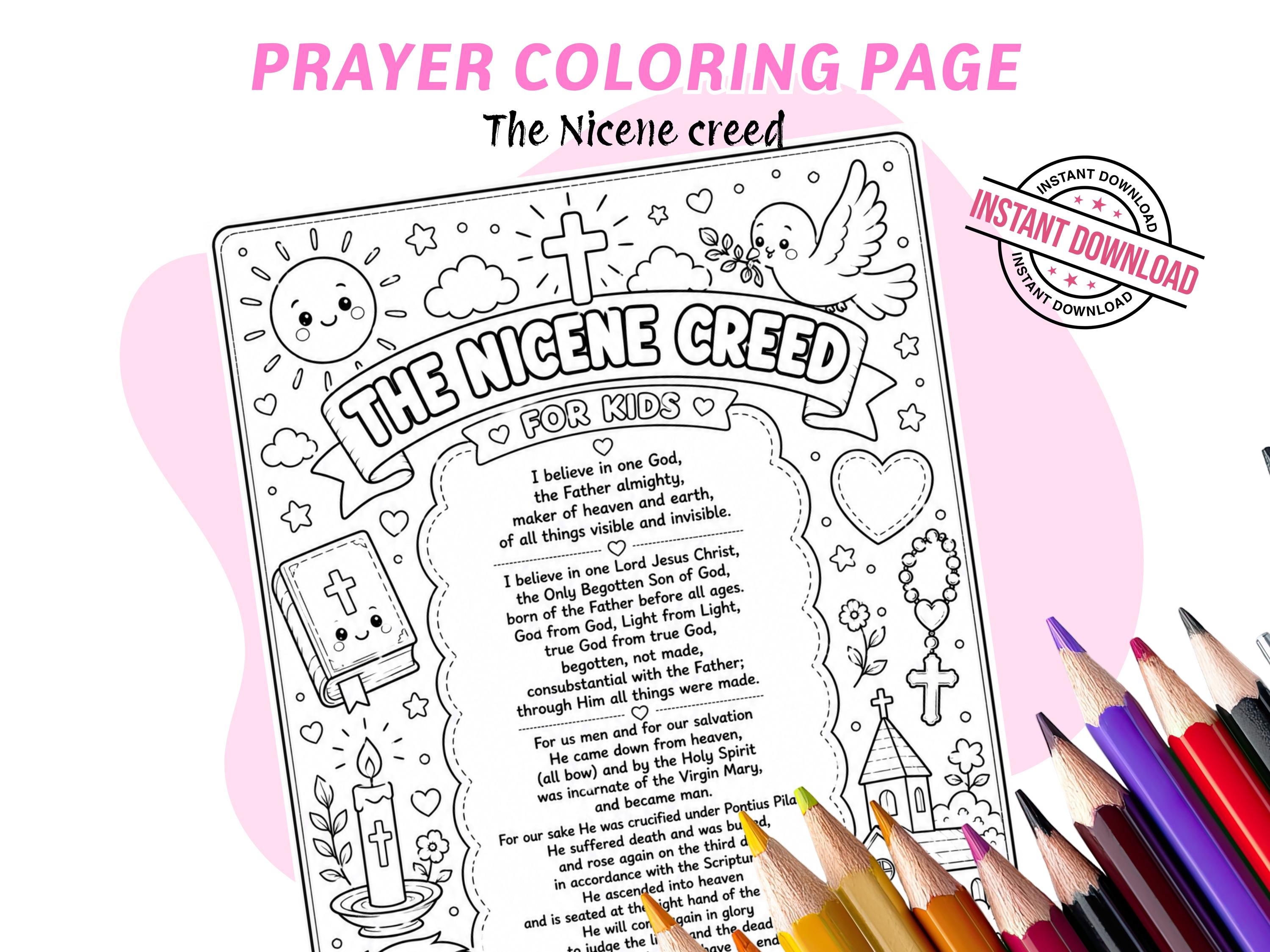 The Nicene Creed Coloring Page for Kids | Catholic Prayer Printable ...