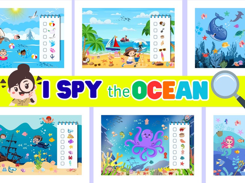 Ocean I Spy Printable for Kids Ages 3-5 - Find the Ocean Animals ...