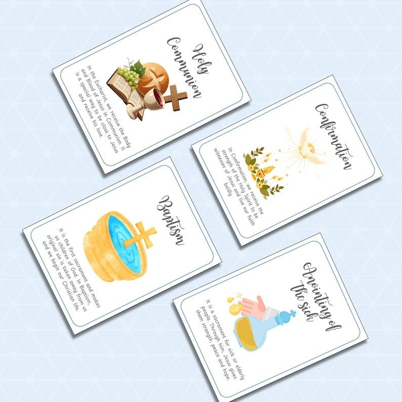Printable Seven Sacraments Flashcards | Catholic Learning Cards for ...