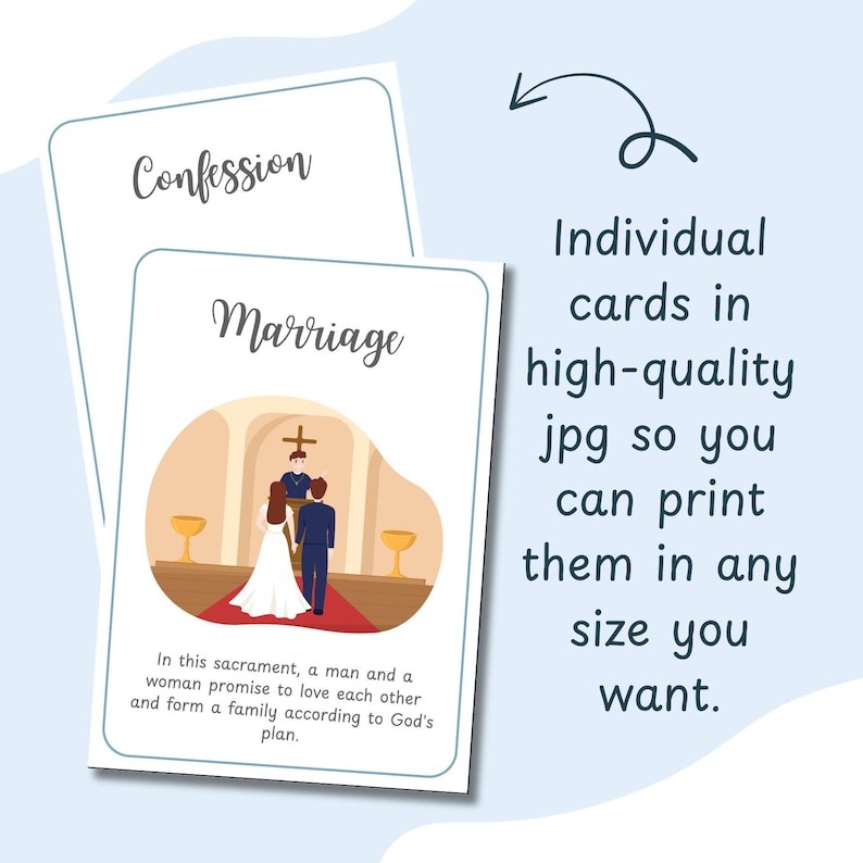 Printable Seven Sacraments Flashcards | Catholic Learning Cards for ...