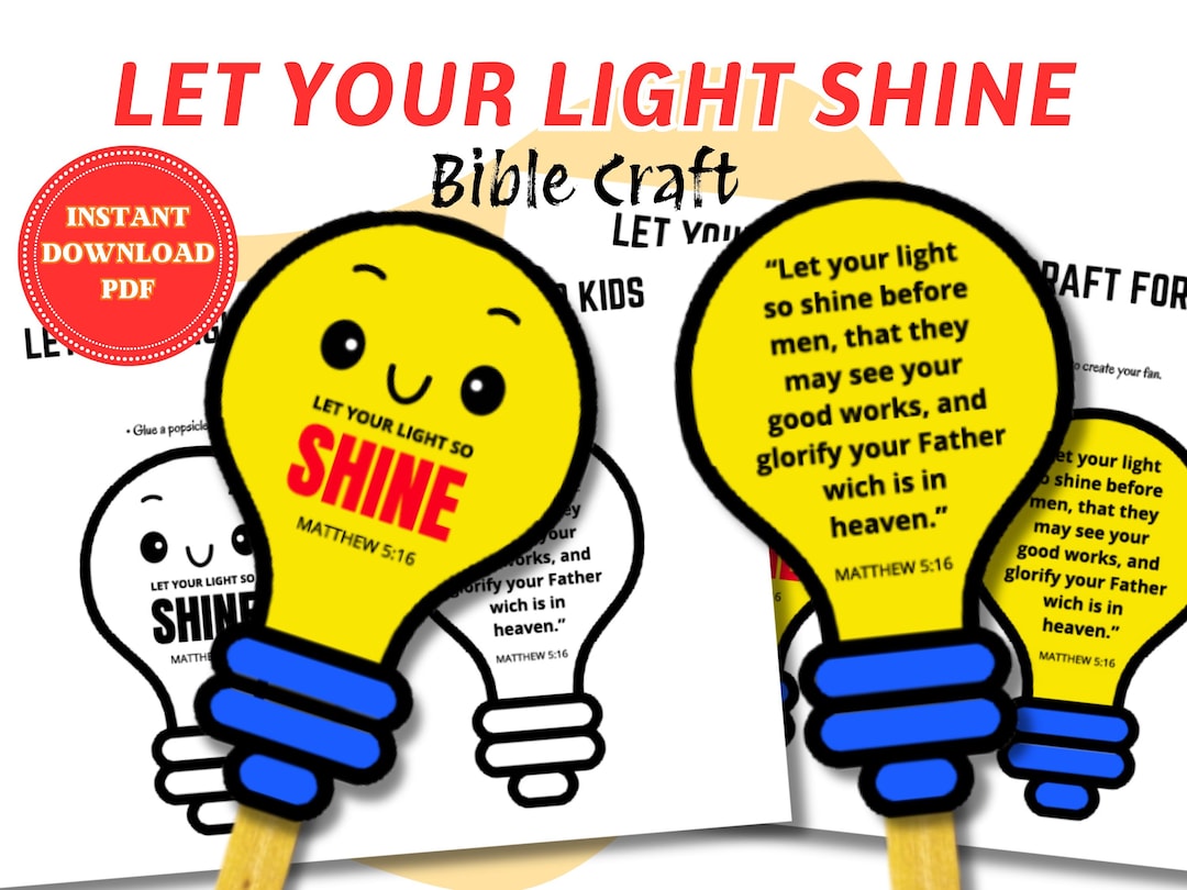 Let Your Light Shine Craft Printable | Christian Kids Activity | Bible ...