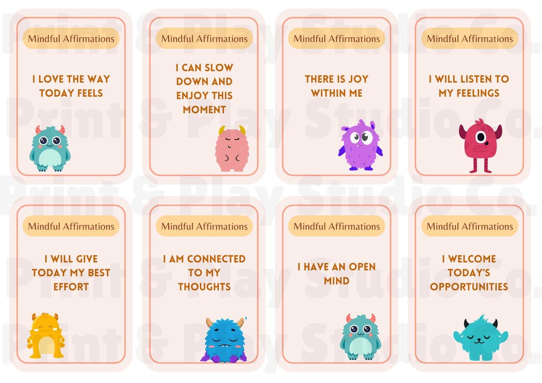 Monster Affirmation Cards for Kids - Etsy