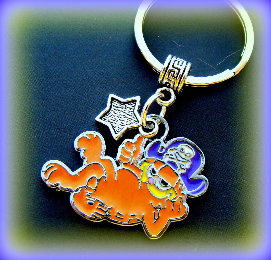 Orange CAT KEYRING Jewelry Colorful Enamel looks Like Garfield the ...