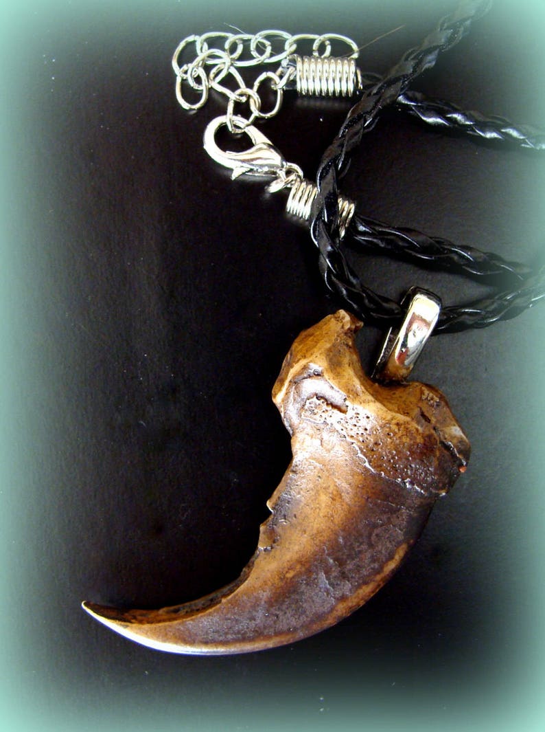 BEAR CLAW Replica Pendant Necklace JEWELRY on Braided Cord - Etsy