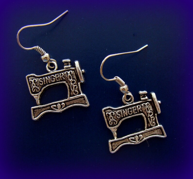 SINGER SEWING Machine Earrings Jewelry Vintage QUILTING | Etsy
