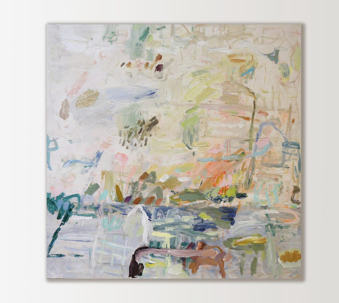 Original Abstract Painting,soft Colors Abstract,large Canvas Art,coral ...