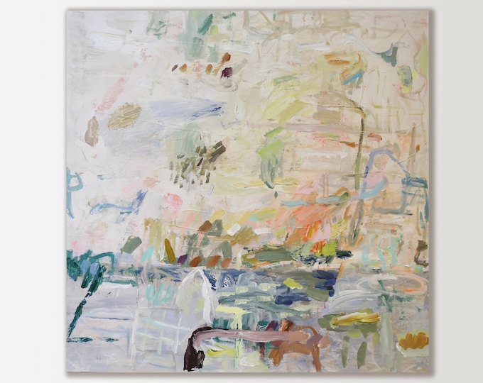 Original Abstract Painting,soft Colors Abstract,large Canvas Art,coral ...