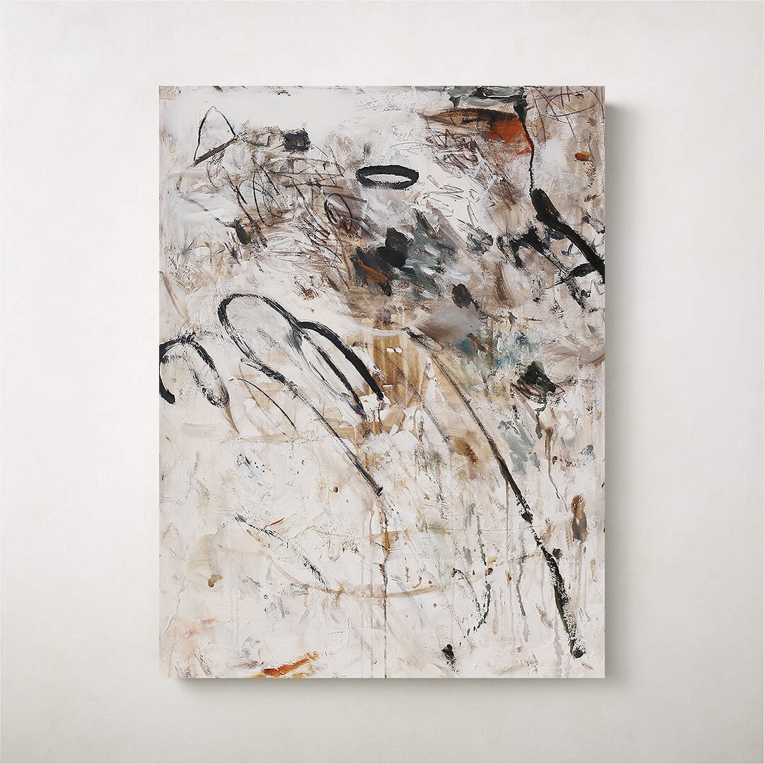 Brown and Ivory Abstract,large Canvas Abstract Art,monotone Abstract ...
