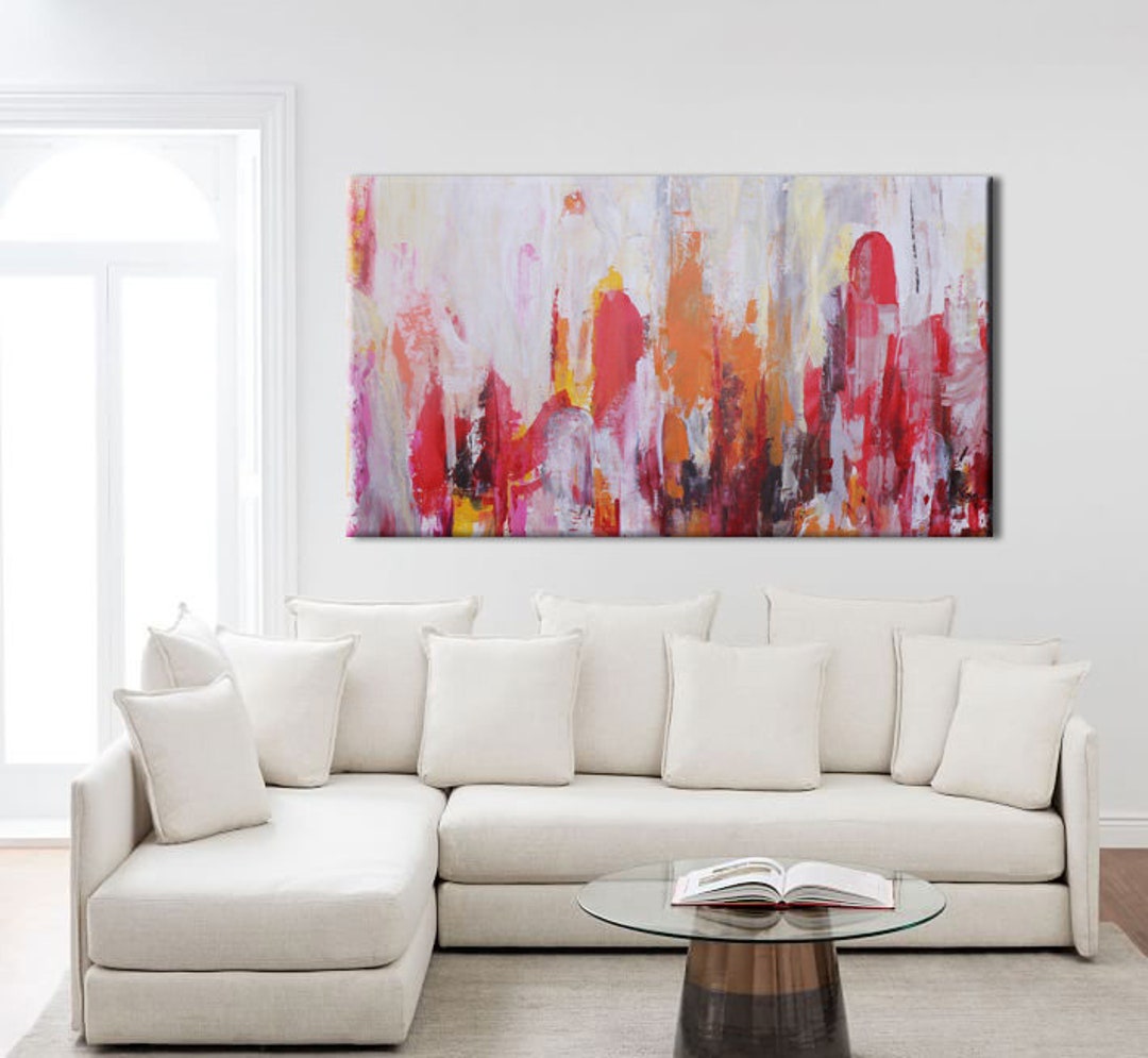 Red, Orange Abstract Painting,modern Abstract-contemporary Art, Large ...