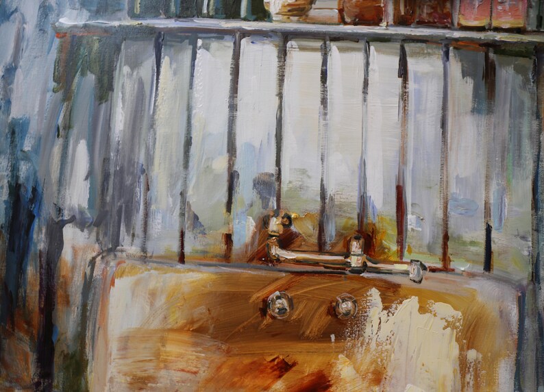 Rustic Wine Painting, Large Cottagecore Kitchen Decor, 48x48 Acrylic ...