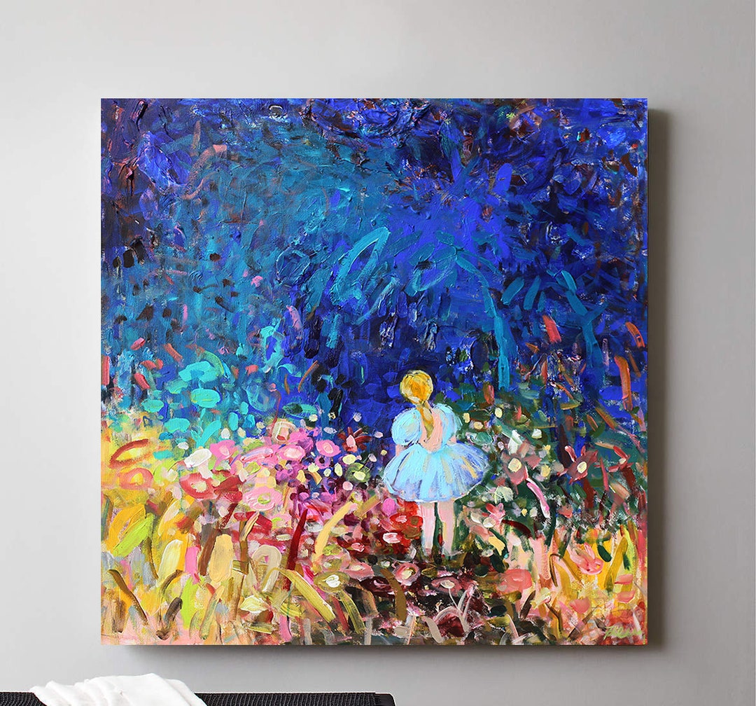 Girl in the Forest ,colorful Forest Painting,original Abstract Painting ...