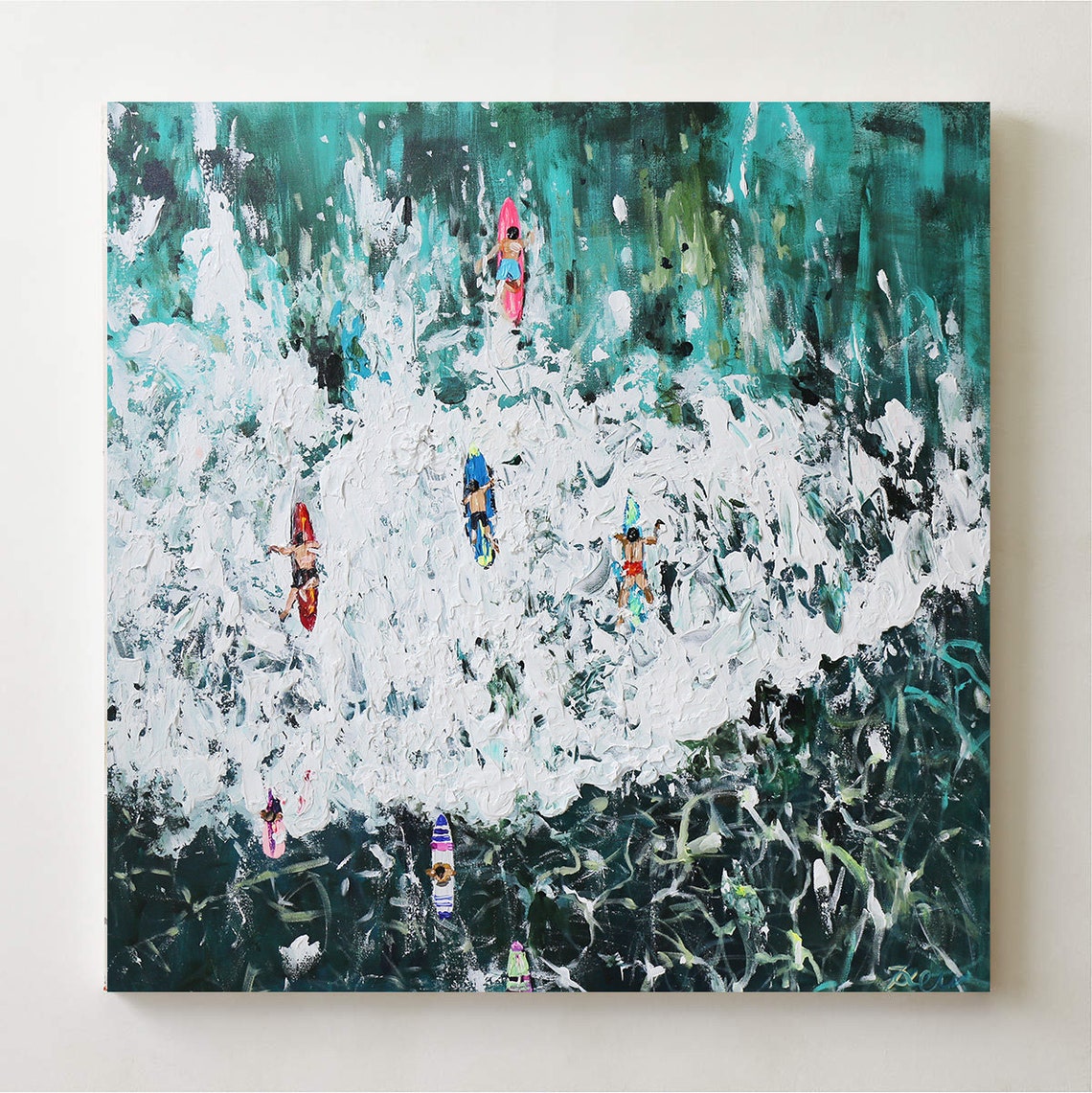3D Wave With Surfing Paintingocean Artbeach - Etsy Canada