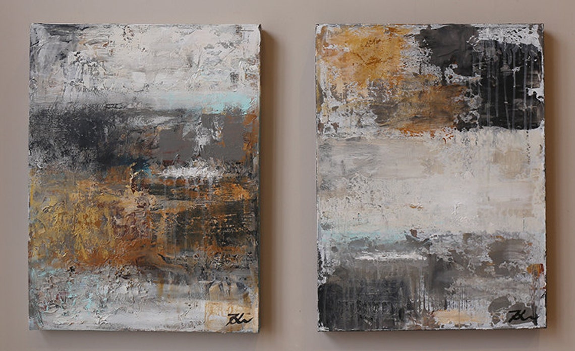 Abstract Art Black Creme Brown Painting Textured Abstract | Etsy