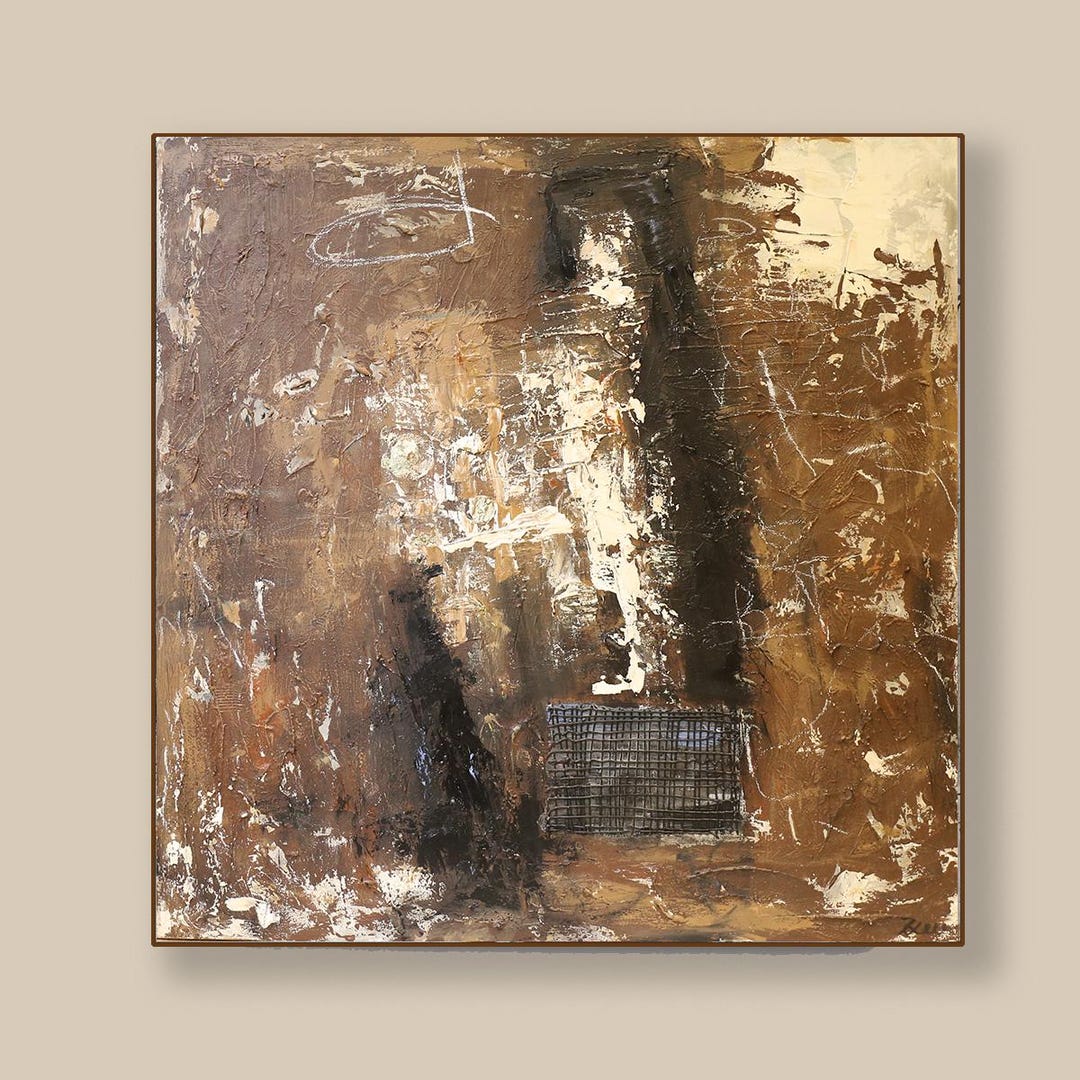 BROWN Abstract ,abstract Art,canvas Art,canvas Wall Art, Brown and ...