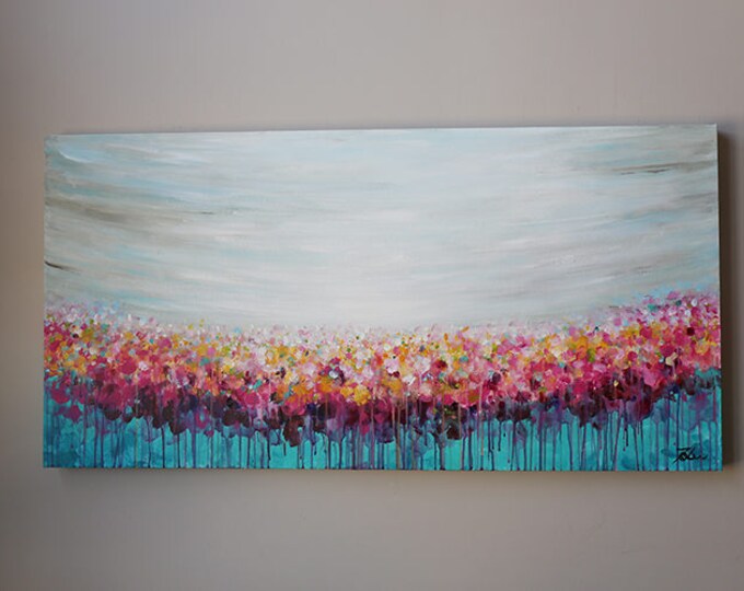 Acrylic Painting-abstract Art Flowers Painting Landscape - Etsy