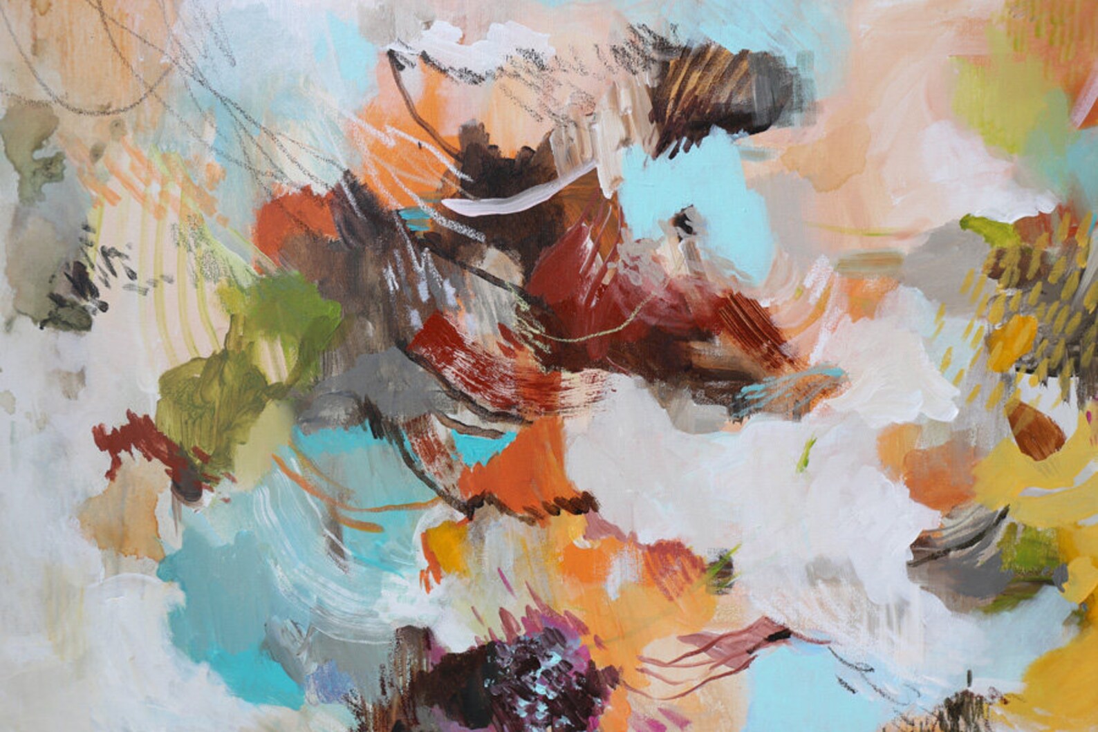 Painting on canvaslarge canvas abstract paintng Abstract | Etsy