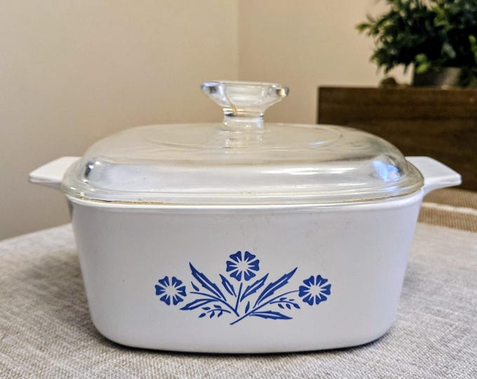 Vintage Corning Ware Casserole Dish, Blue Cornflower Pattern, 1.5 Quart ...