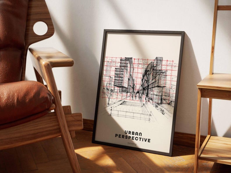 Minimalist Architecture Sketch Print, Hand Drawn Structure Poster ...