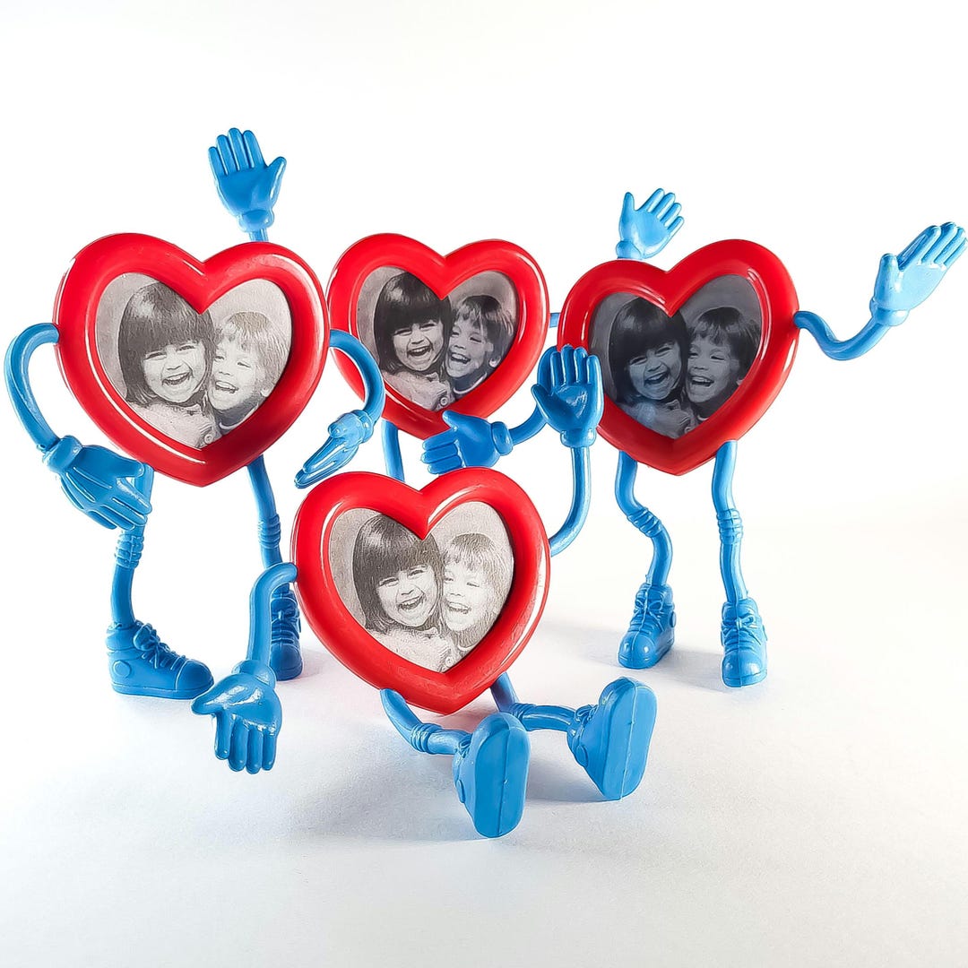 Heart Shaped Photo Frame With Bendy Arms & Legs, 1991 Vintage Home ...