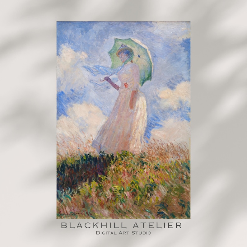Claude Monet – Woman With a Parasol Facing Left Art Print ...