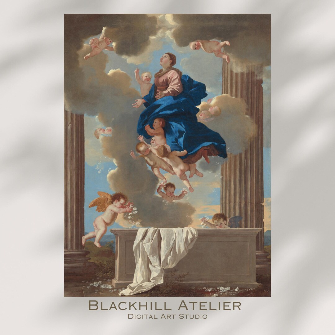 Nicolas Poussin: the Assumption of the Virgin - Baroque Art Print ...