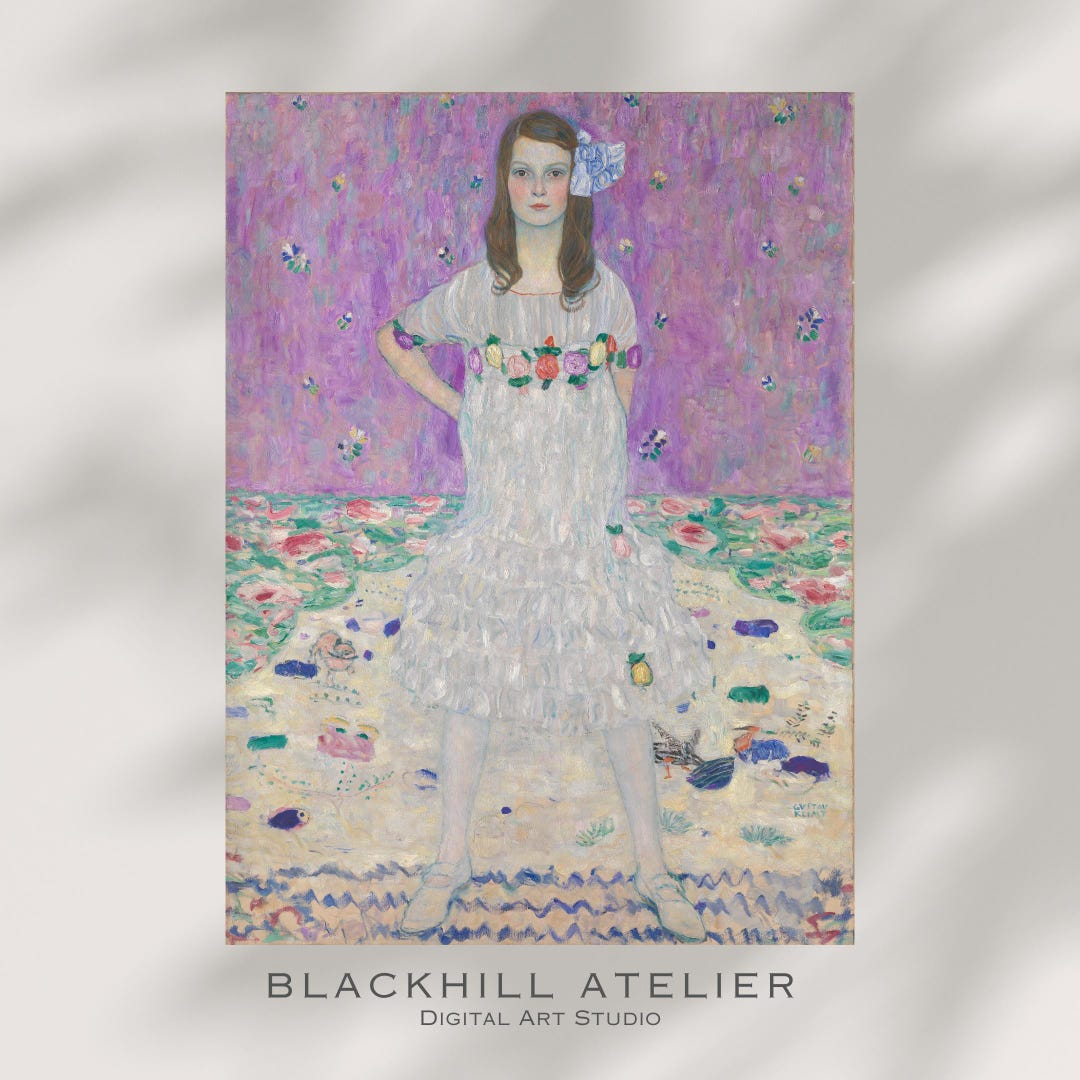 Gustav Klimt Art Print: Mäda Primavesi Jugendstil Portrait (digital ...