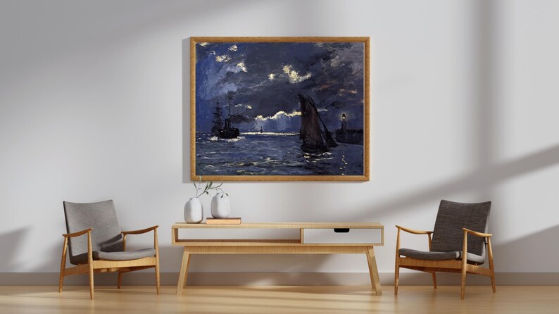 Claude Monet – A Seascape, Shipping by Moonlight Art Print ...