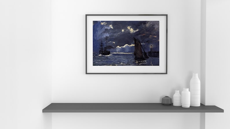 Claude Monet – A Seascape, Shipping by Moonlight Art Print ...