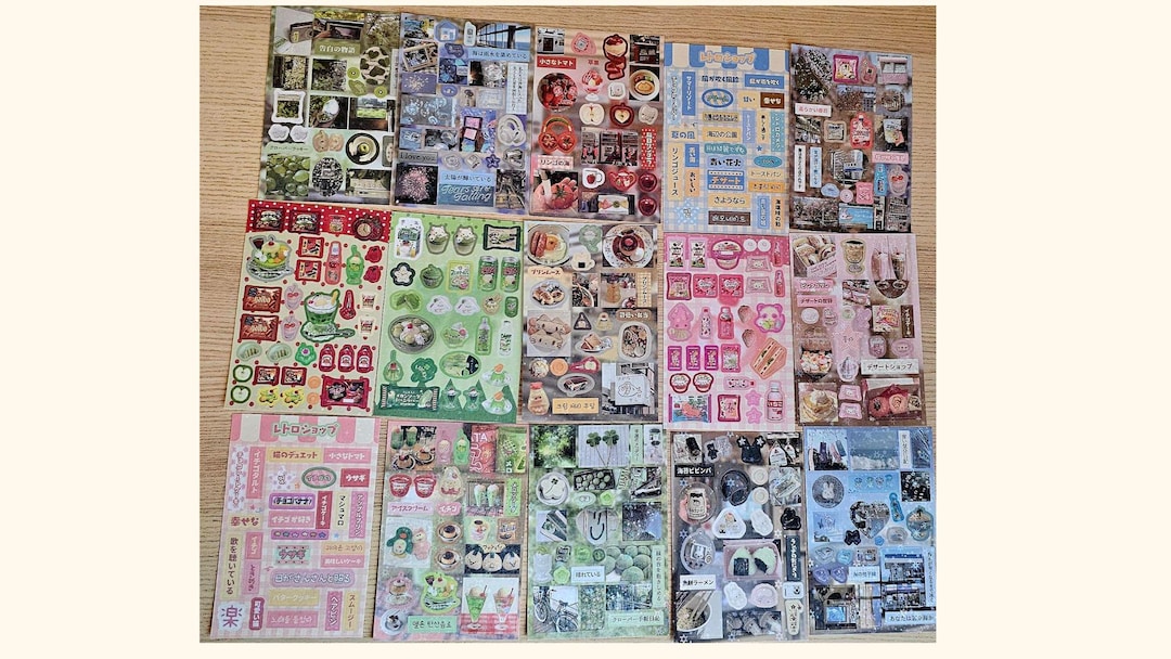 Japanese Retro & Kawaii Sticker Pack | Scrapbook, Journaling, Planner ...