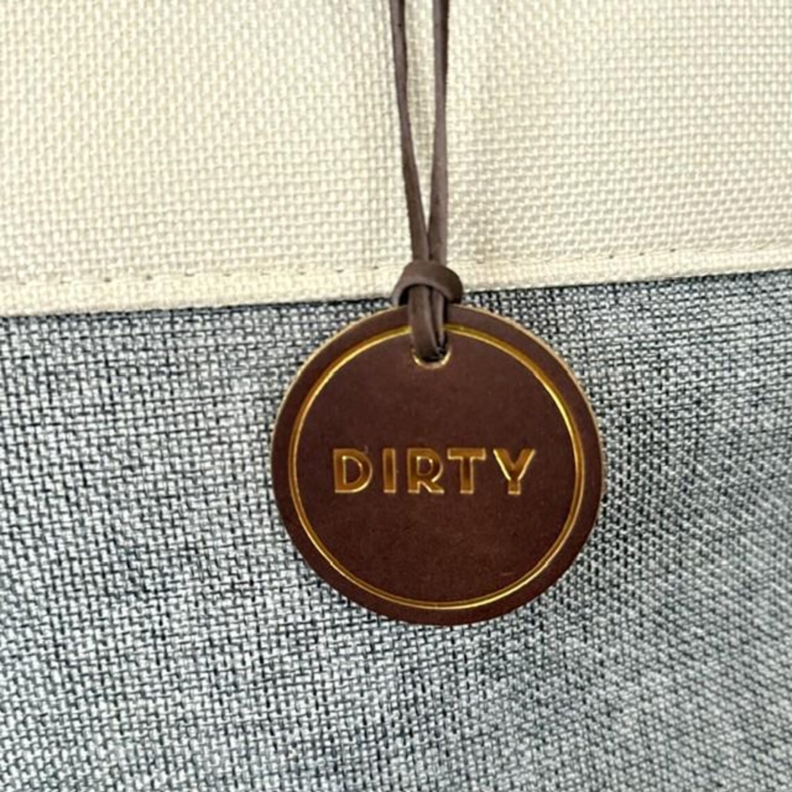 Leather Clean & Dirty Laundry Basket Labels | Full Grain Italian ...
