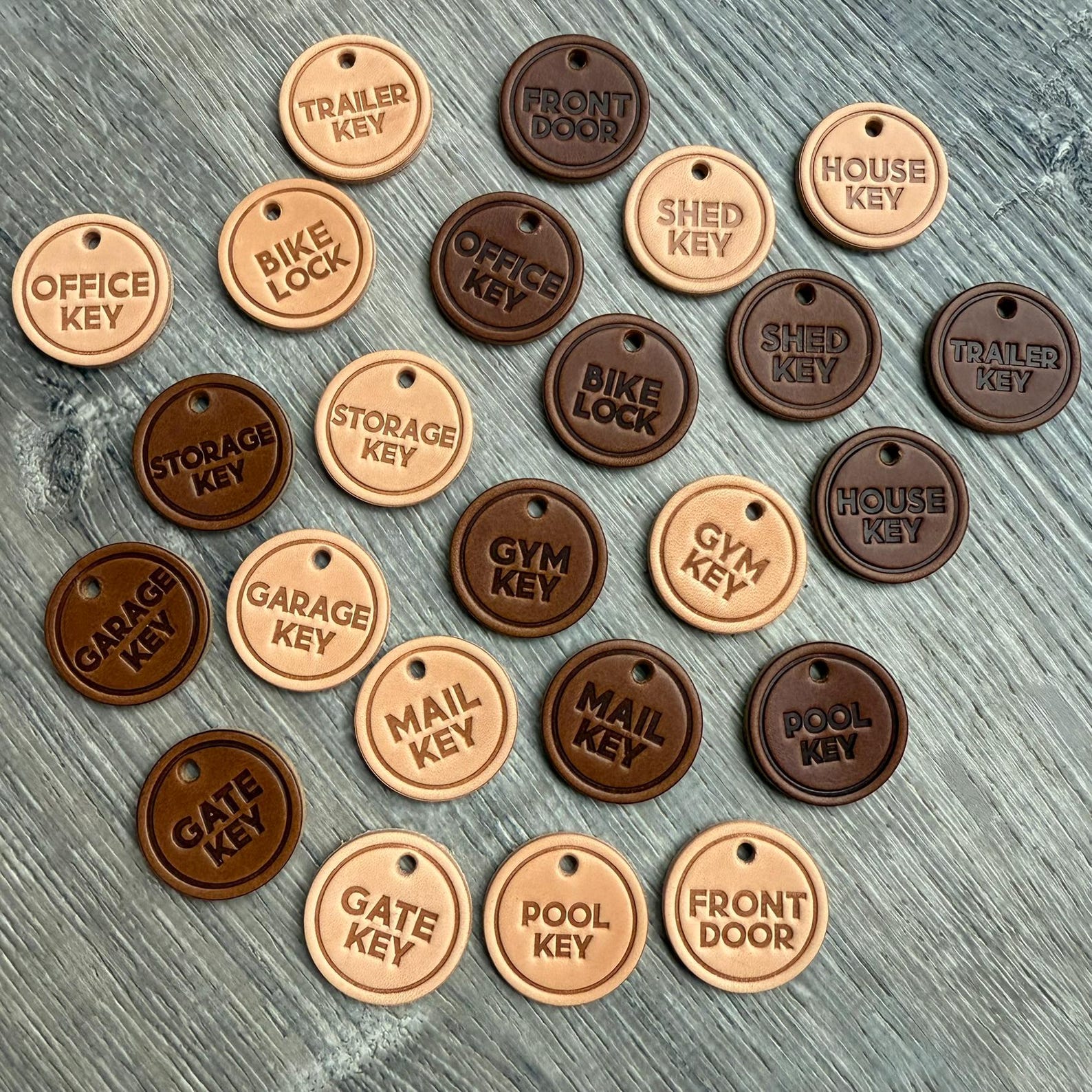 Key Labels - Leather Keychains – Heat Stamped Full Grain Tags for ...