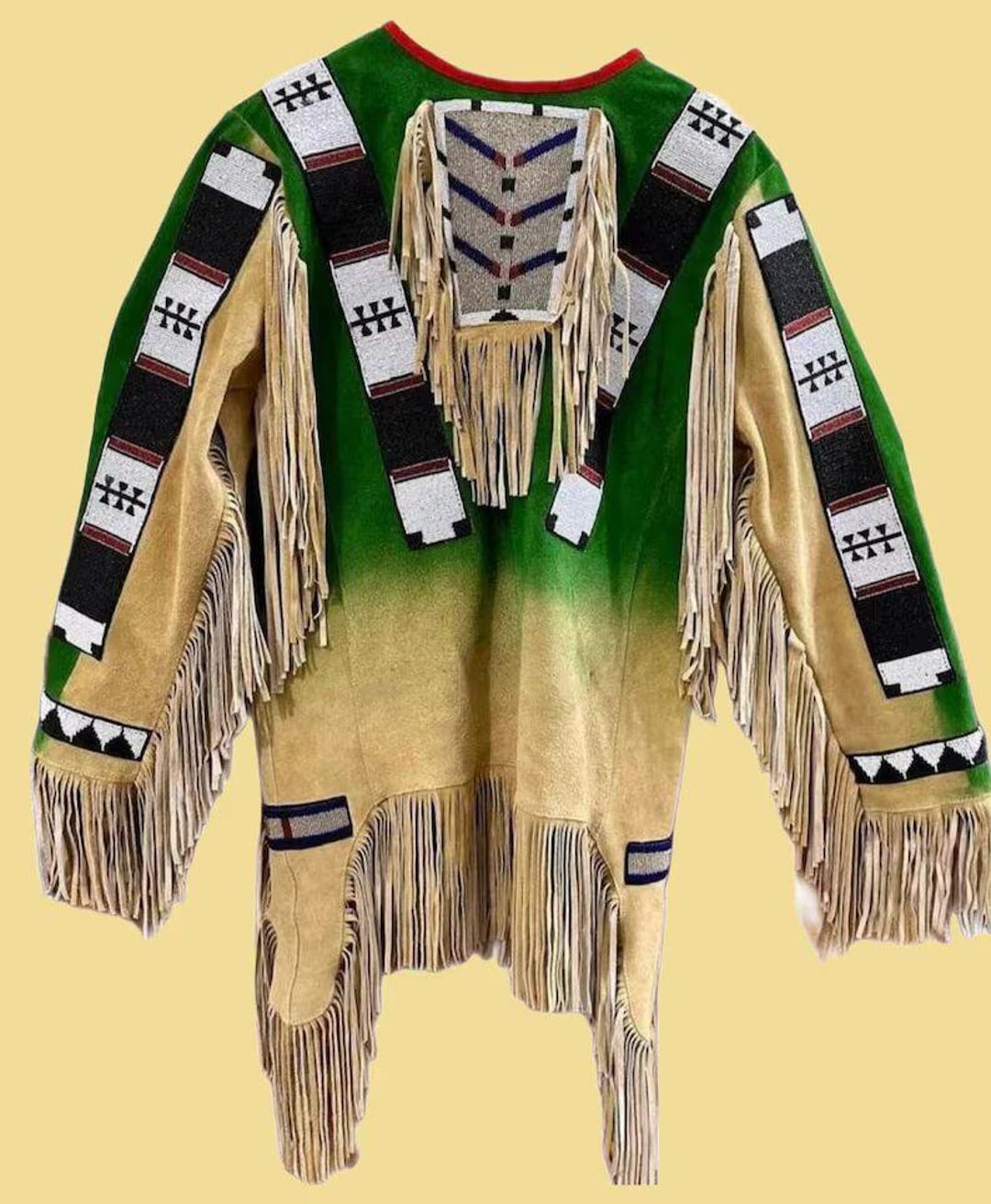 Mens Western Sioux Style Native American Suede Leather Indian War ...