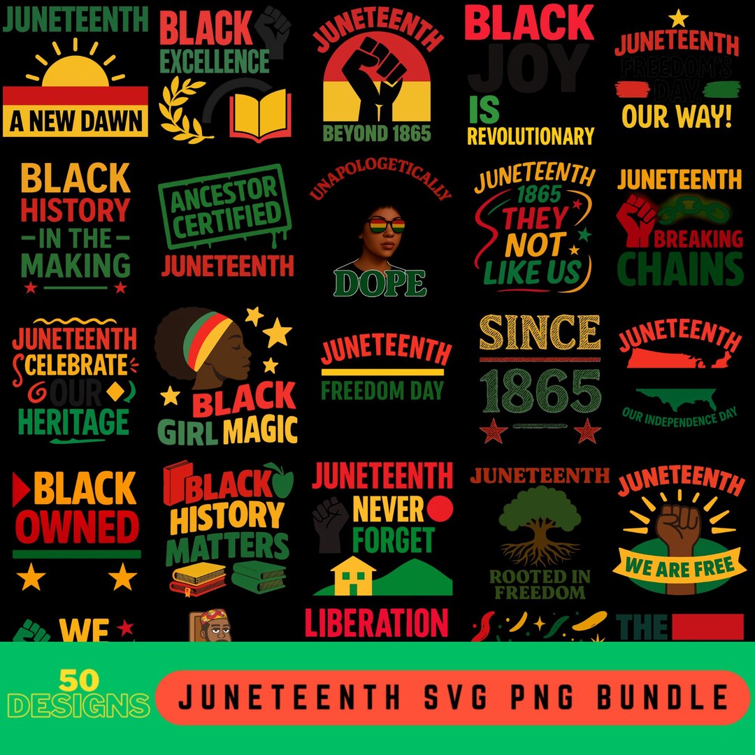 Juneteenth PNG SVG Bundle, Juneteenth 1865, Juneteenth Shirt, They Not ...