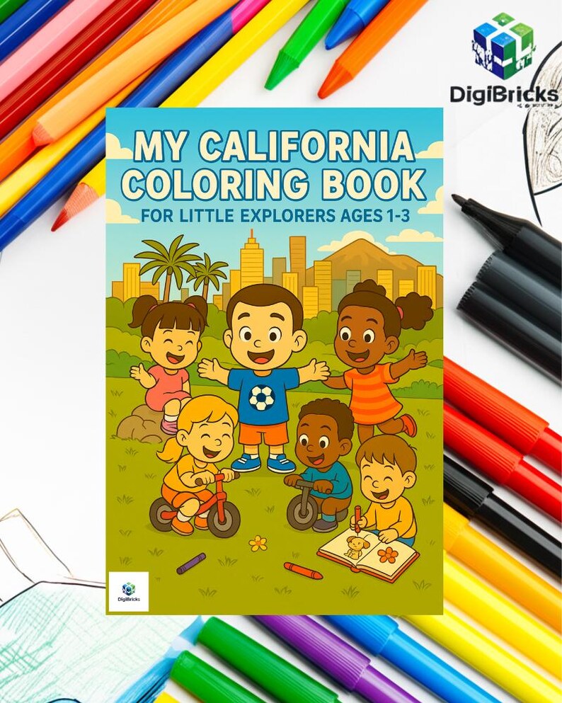 California Coloring Book: Digital Coloring Pages for Toddlers, Ages 1-3 ...