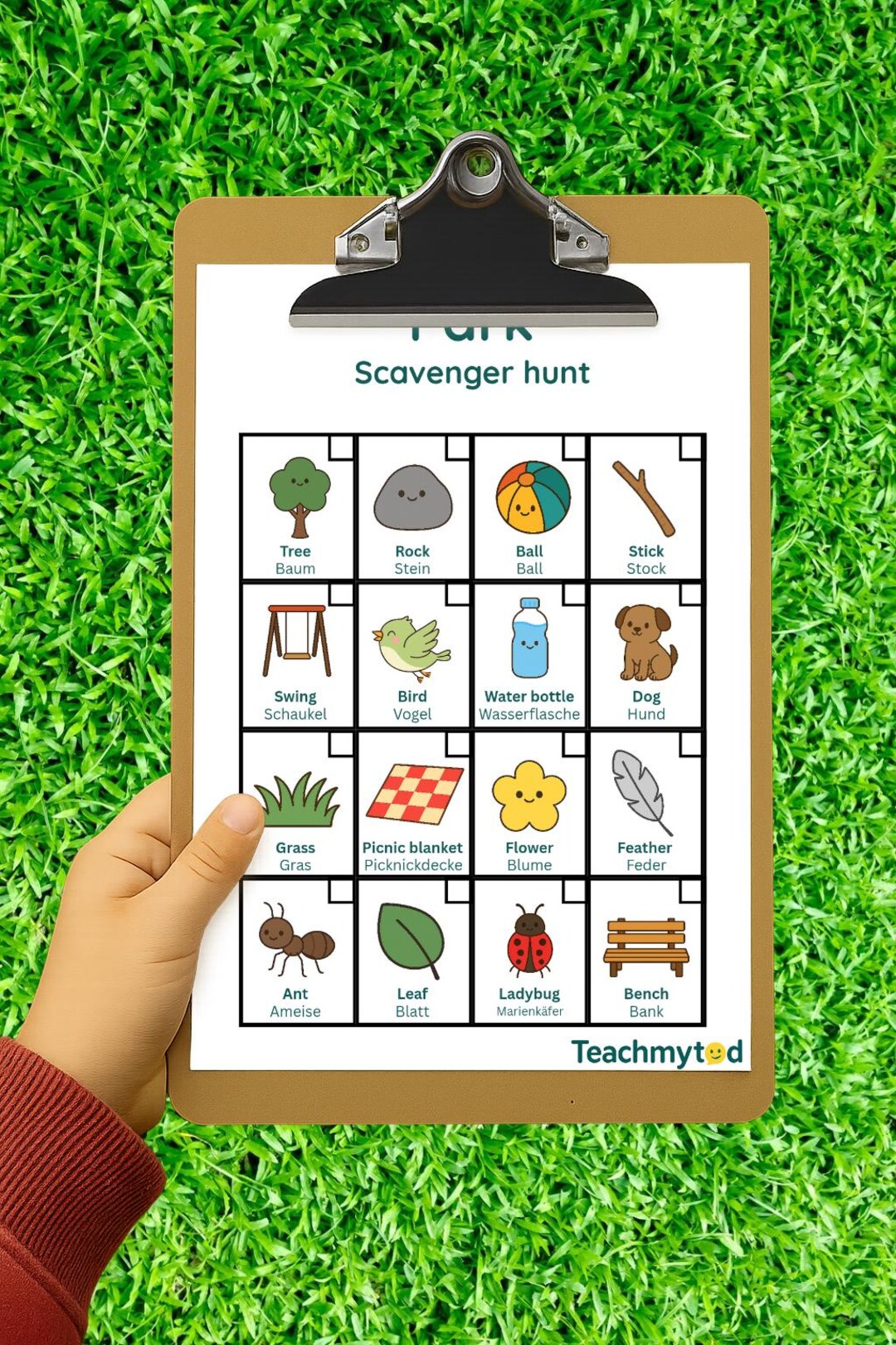 Park Scavenger Hunt – German English Bilingual Printable for Toddlers ...