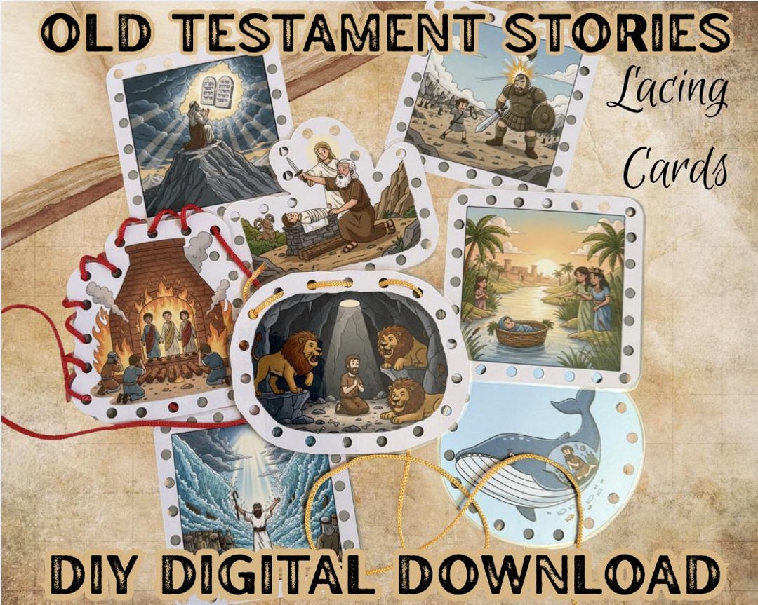 Old Testament Stories Lacing Cards-diy Digital Download - Etsy