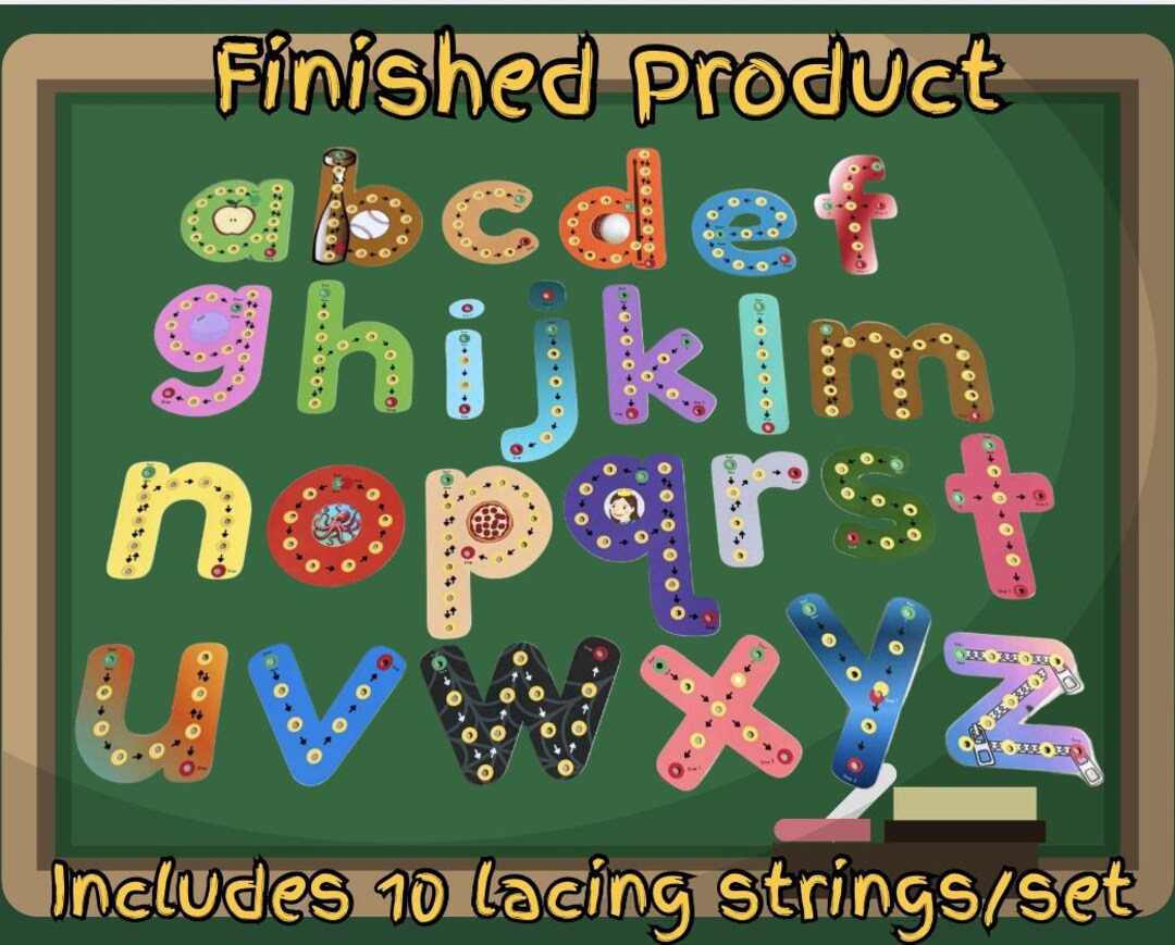 Alphabet Letter Formation Lacing Tracing Sensory Cards - Etsy
