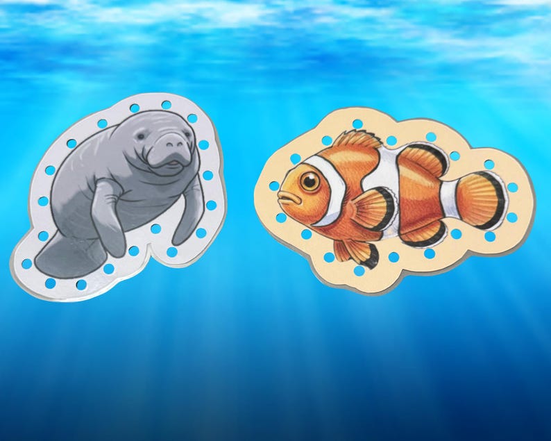 Laminated Ocean / Sea Life Lacing Cards - Etsy