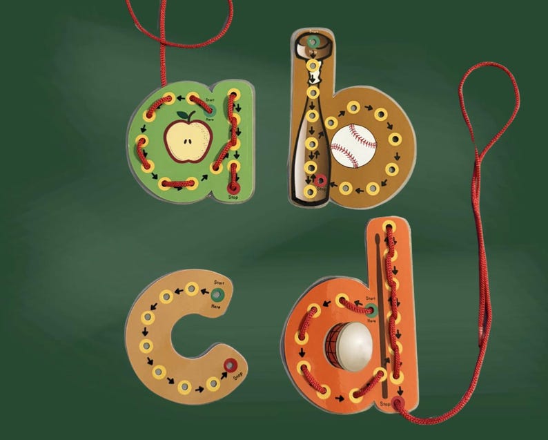 Alphabet Letter Formation Lacing Tracing Sensory Cards-diy Digital ...