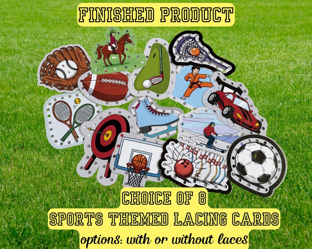 Laminated Sports Themed Lacing Cards | Your Choice of 8 Cards - Etsy