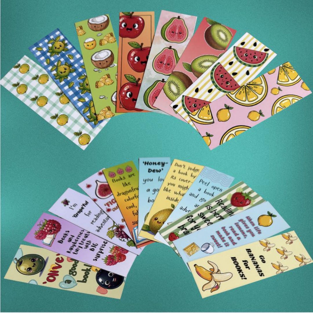 Fruit Bookmarks, Colorful, Fun, Laminated - Etsy