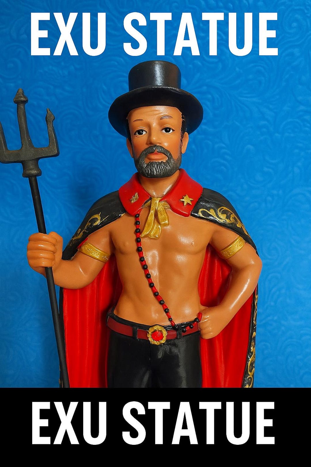 Exu Statue: 9-inch Hand-painted Resin Altar Figure - Afro-brazilian ...