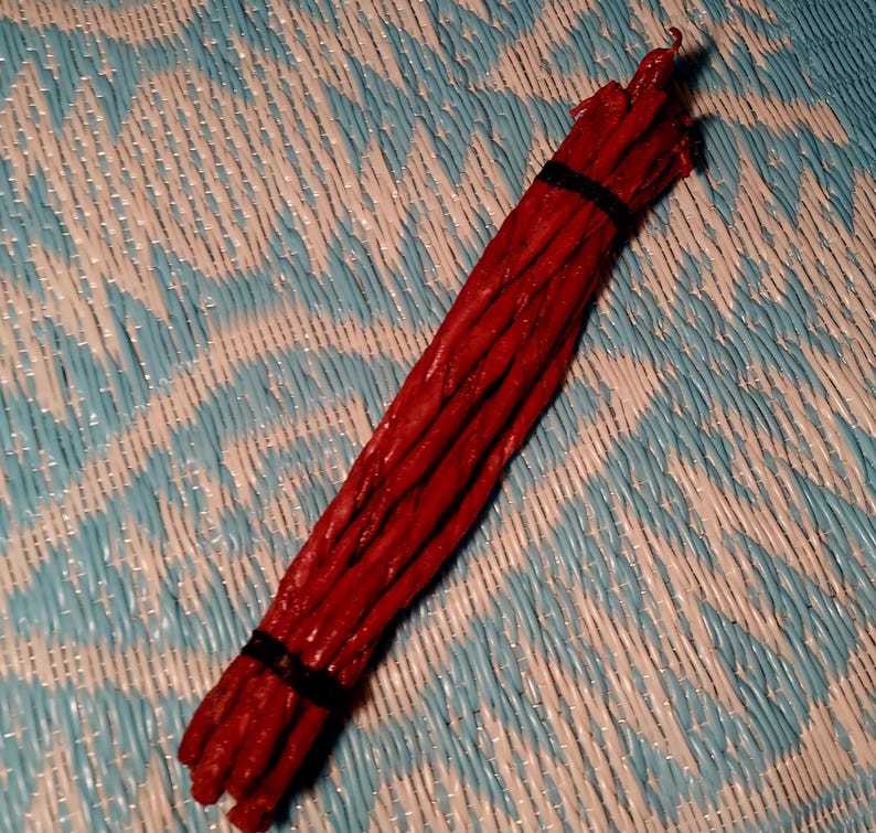 Haitian Vodou Bouji Candles: Red & Yellow Ritual Tapers -chandel Vela ...