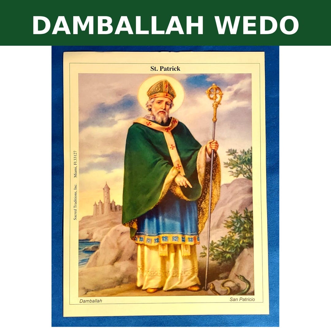 St. Patrick & Damballah Chromolithograph: Haitian Vodou Altar Art (8x10 ...