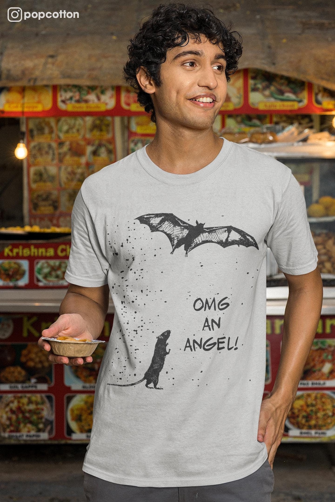 Funny OMG an Angel Rat Bat Animal Humor Pop Cotton Unisex Tee T-shirt ...
